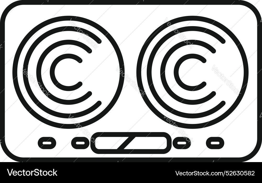 Modern double induction stove top view simple Vector Image
