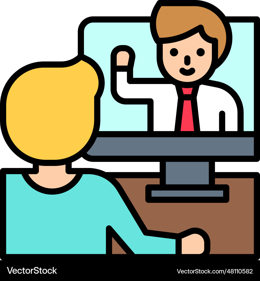 Online tutoring icon an avatar that is related Vector Image