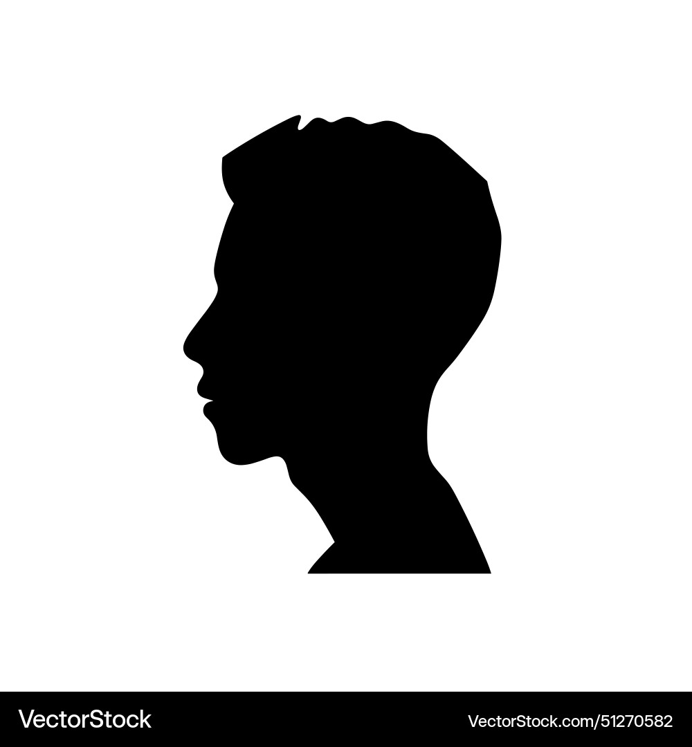 Person head silhouette isolated Royalty Free Vector Image