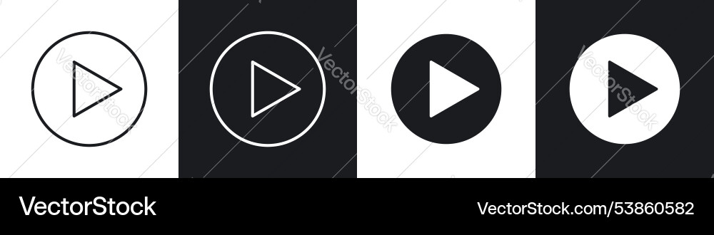 Play button icon set Royalty Free Vector Image