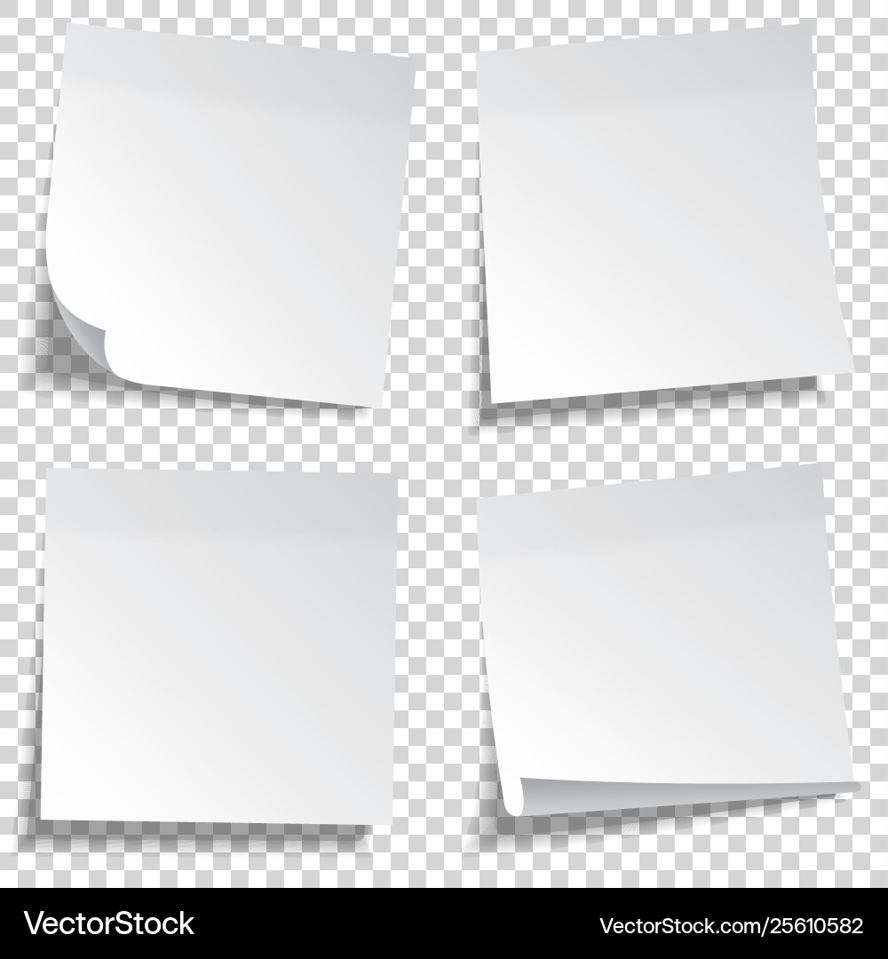 Realistic White Sticky Note Royalty Free Vector Image
