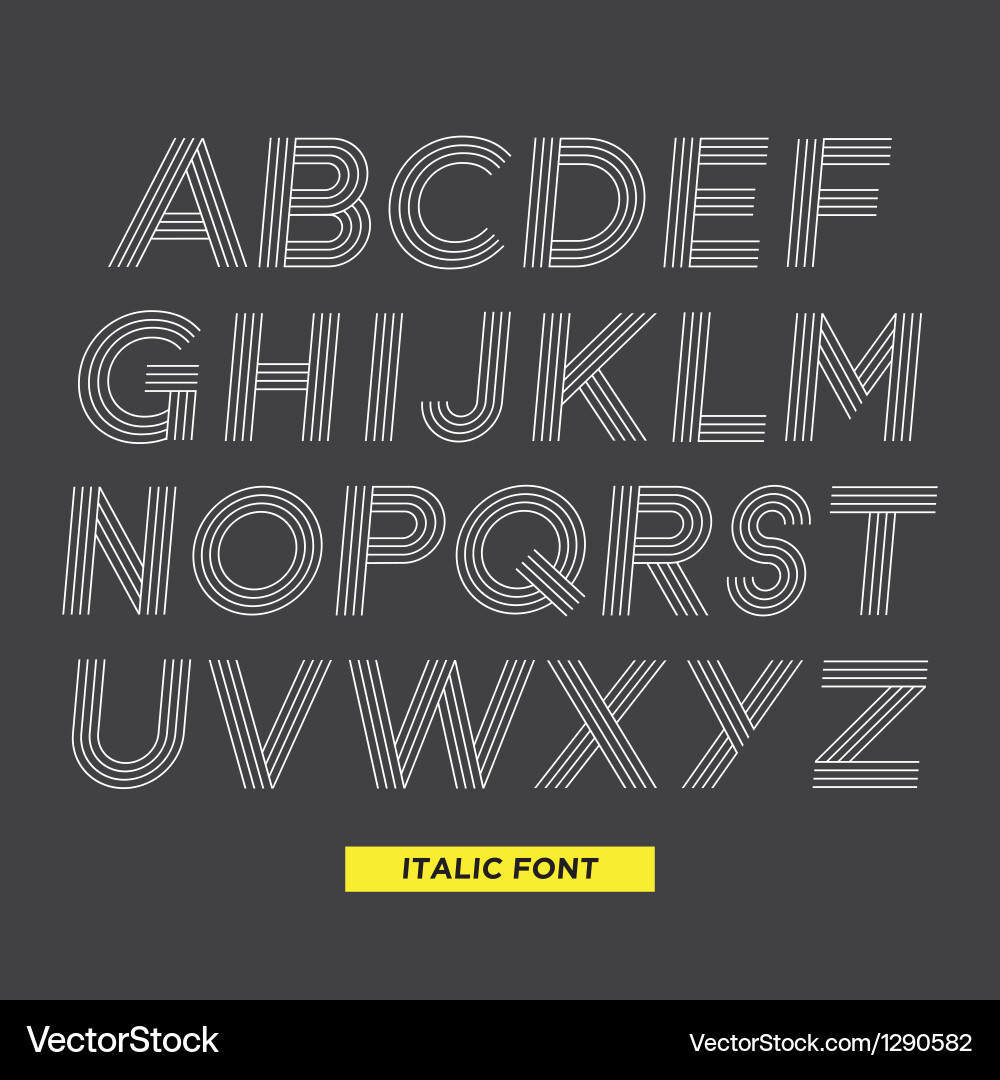 Retro Stripes Font Royalty Free Vector Image - VectorStock