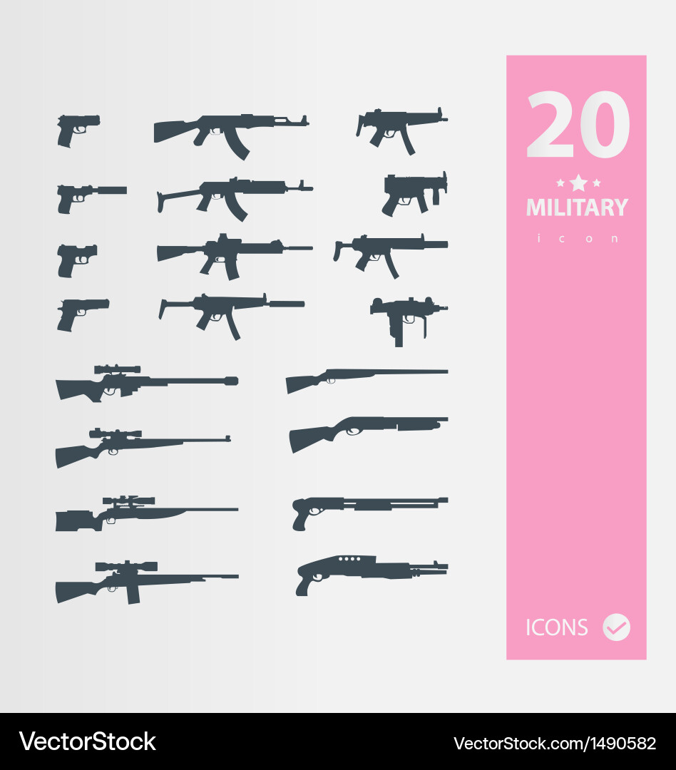 Weapon Icon Set Royalty Free Vector Image - VectorStock