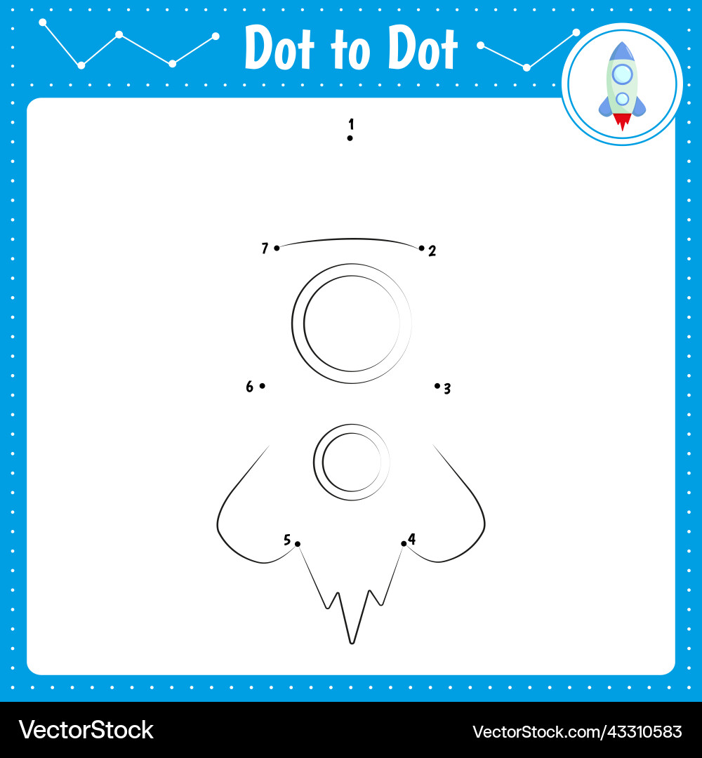 Connect the dots rocket dot to educational Vector Image