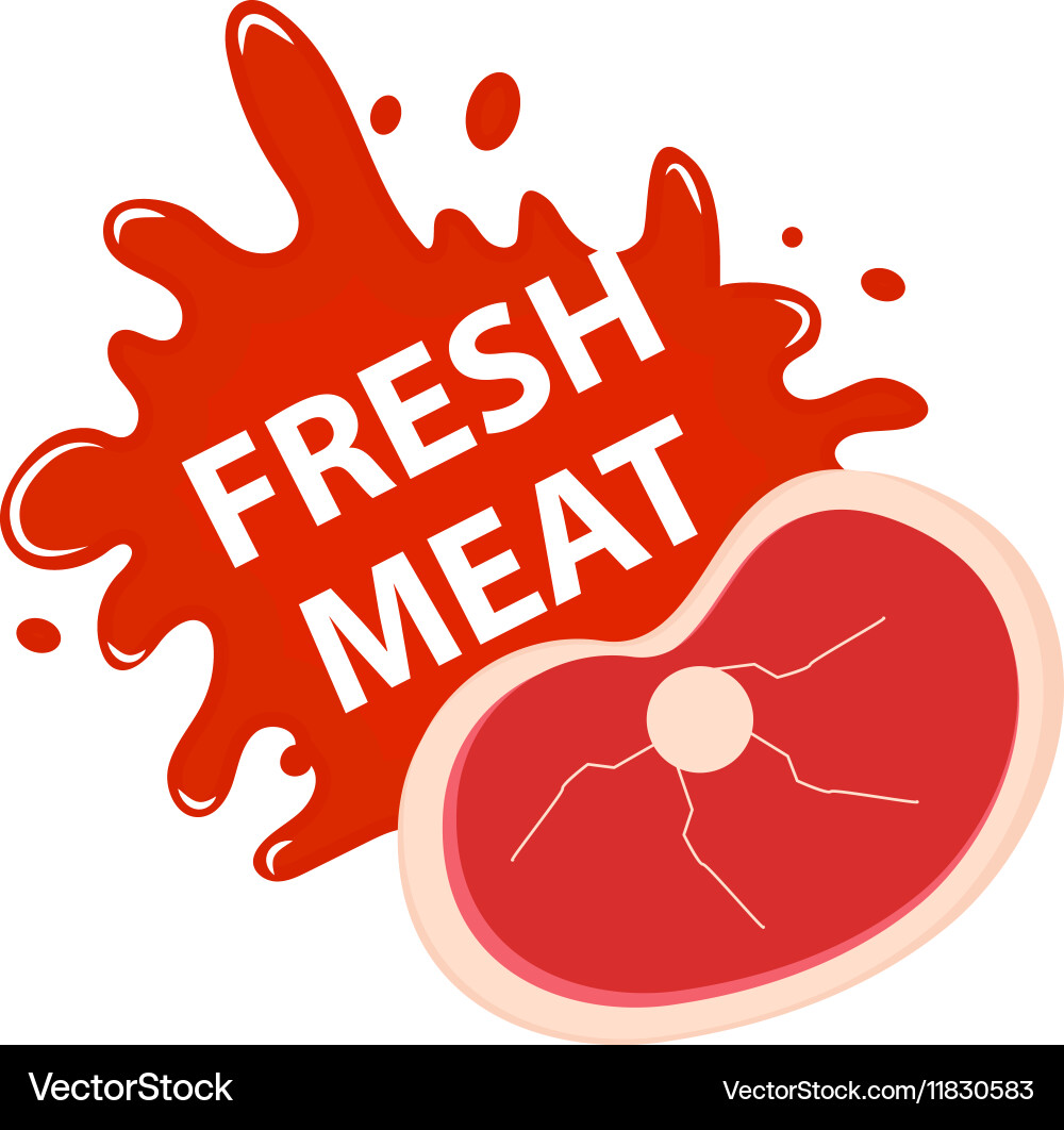 Fresh meat with a splash icon flat style Vector Image
