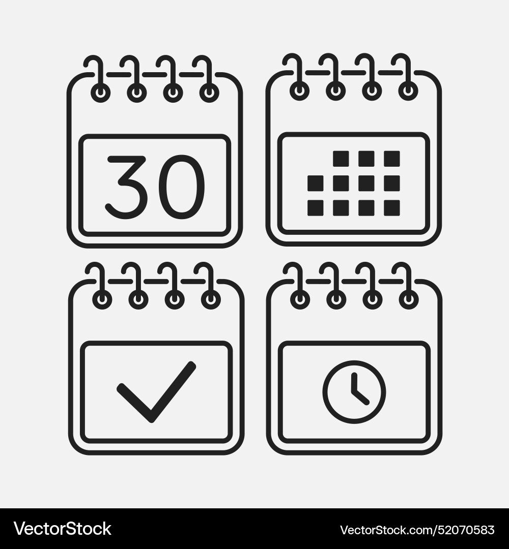Icon page calendar - 30 day agenda timer done Vector Image