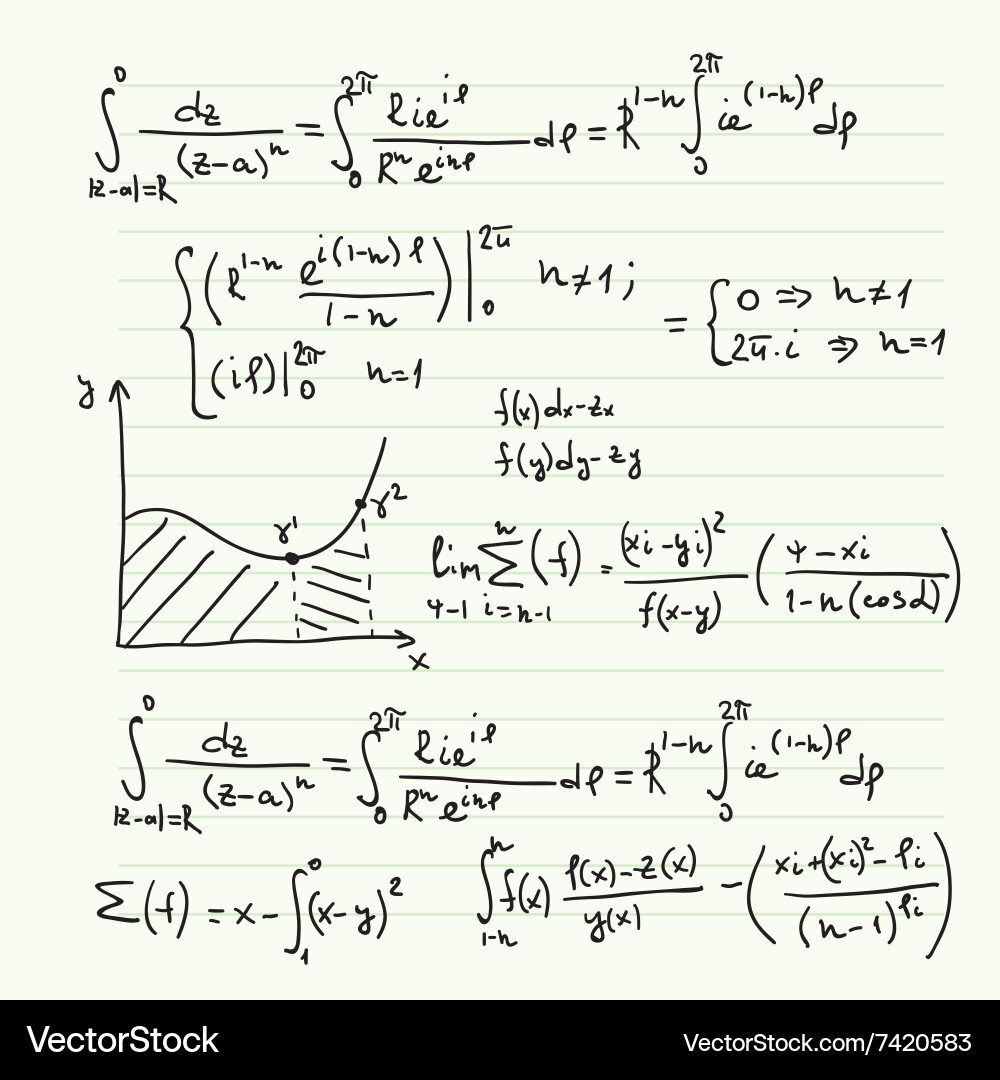 Pattern with mathematical formulas Royalty Free Vector Image