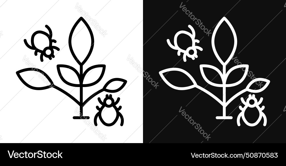 Pest plant icon set crop disease control from Vector Image