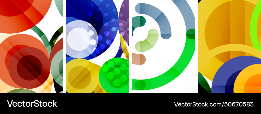 Set of circles geometric abstract posters Vector Image