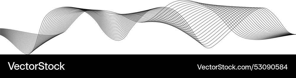 3d wave form black line abstract curve Royalty Free Vector