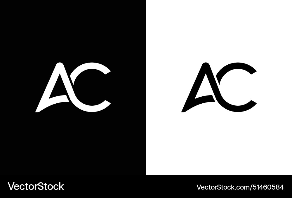 Ac letter logo design abstract image black Vector Image
