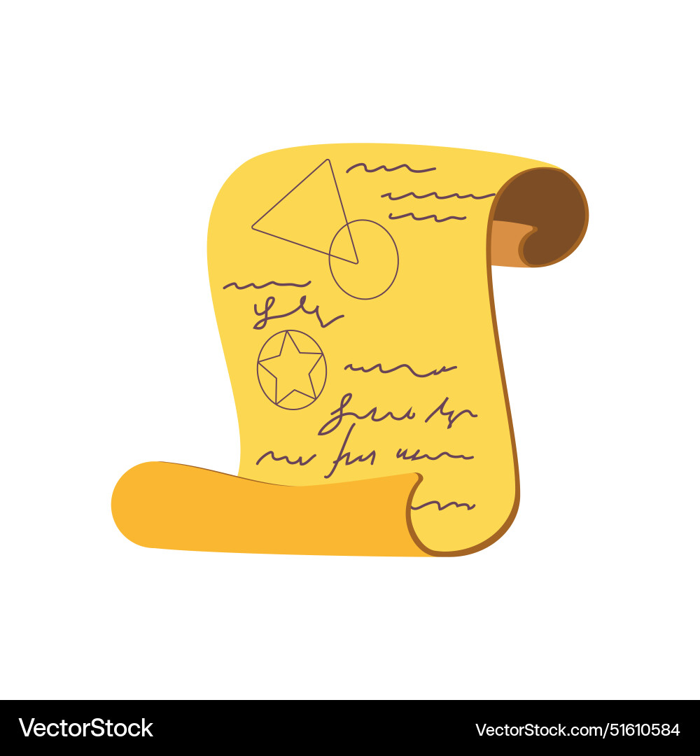 Ancient spell scroll old papyrus sheet Royalty Free Vector