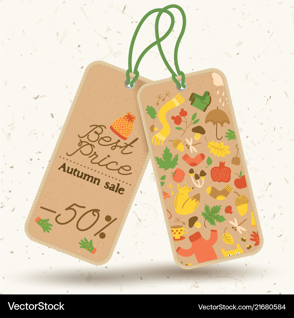Autumn price tags concept Royalty Free Vector Image