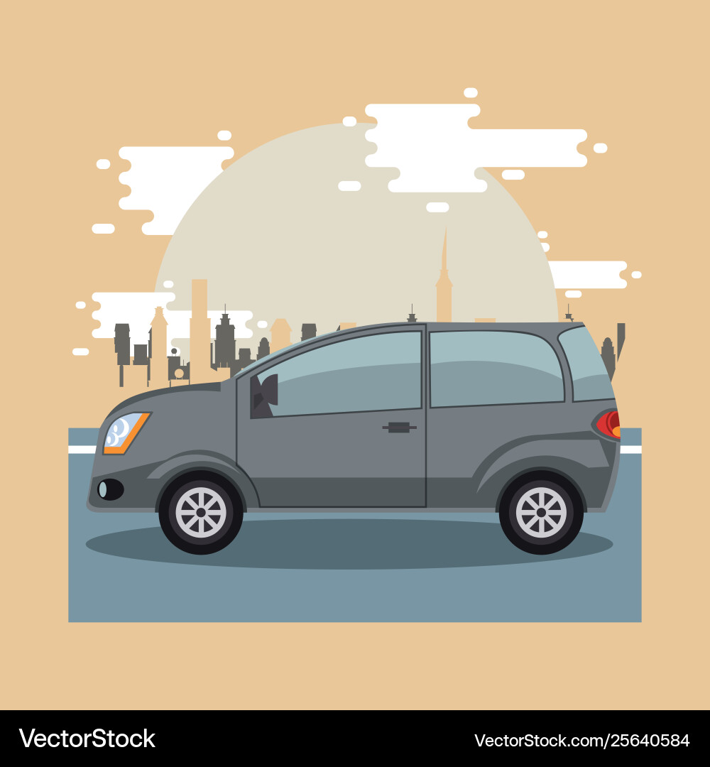 Car in city Royalty Free Vector Image - VectorStock