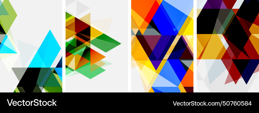 Colorful bright triangles with various colors Vector Image