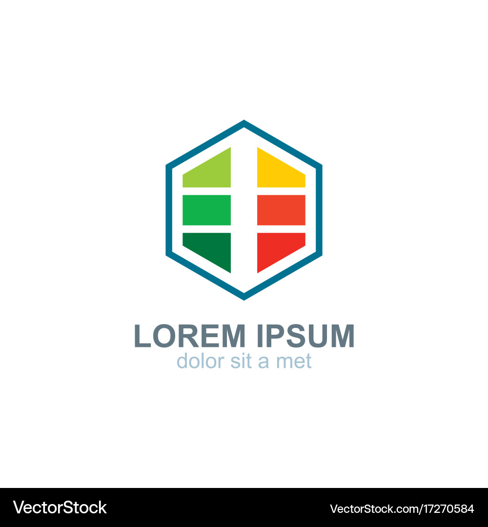 Colorful data technology business logo Royalty Free Vector