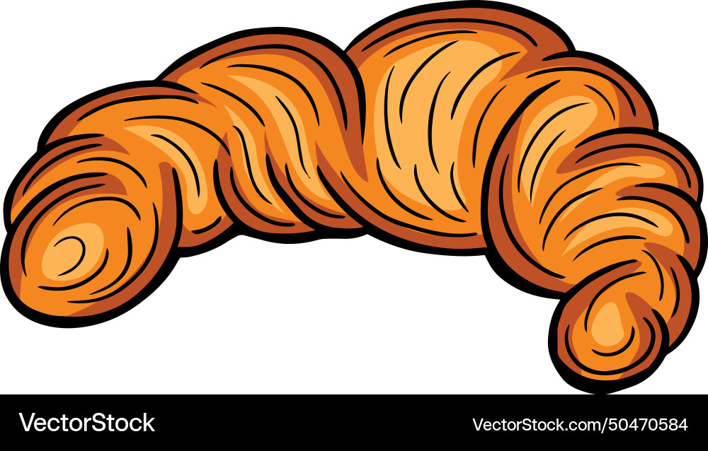 Croissant hand drawn engraved sketch drawing Vector Image
