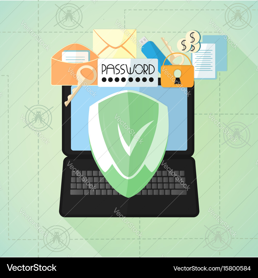 Data protection antivirus internet security Vector Image