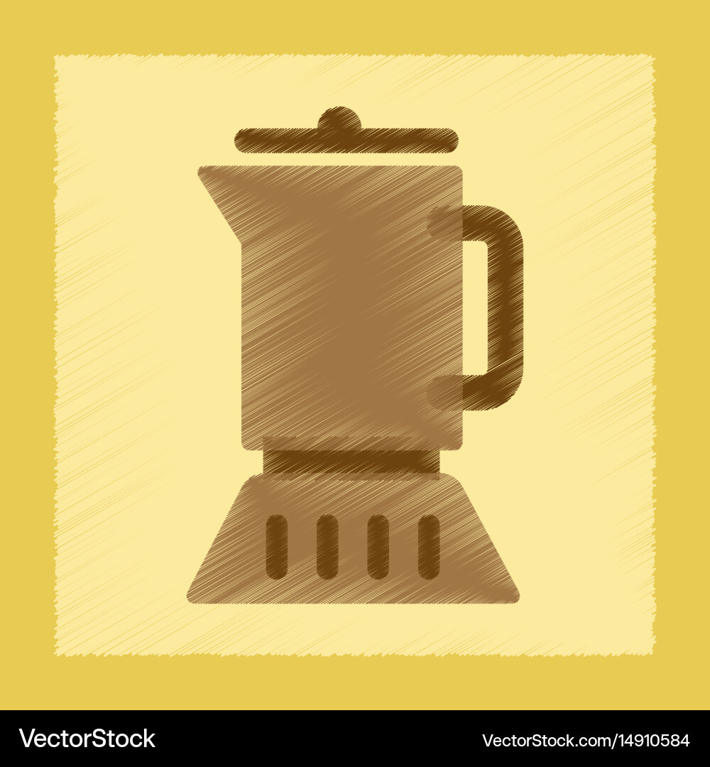 Flat shading style icon coffee maker Royalty Free Vector