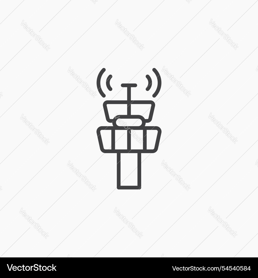 Flight control tower icon Royalty Free Vector Image