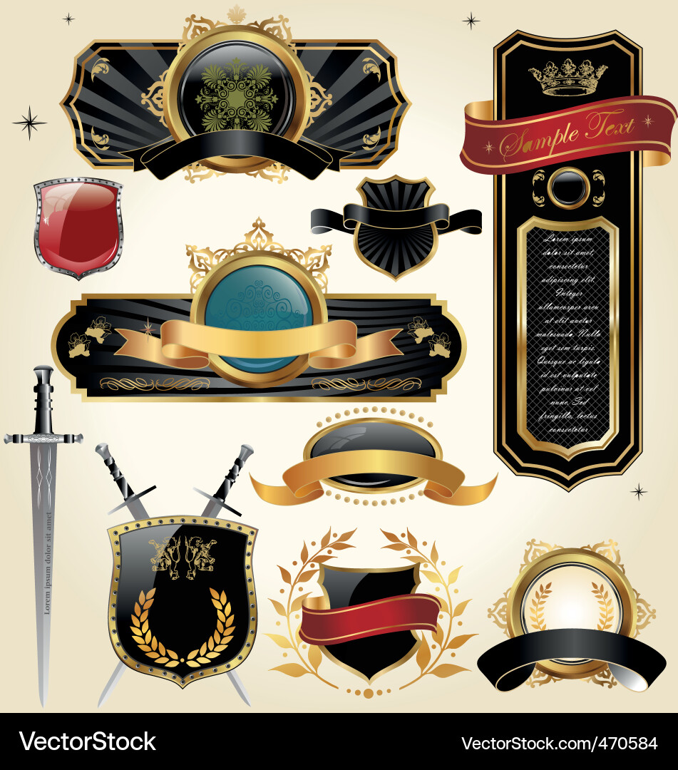 Golden Regal Frames & Decorations Royalty Free Vector