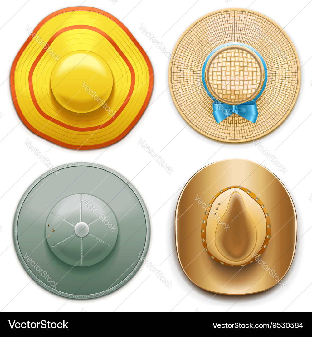 Hats set 2 Royalty Free Vector Image - VectorStock
