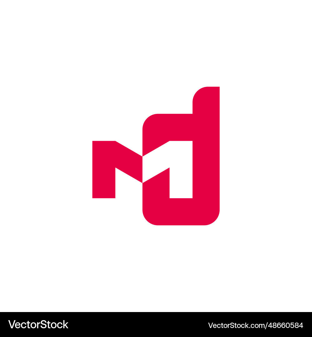 Letter md simple geometric logo Royalty Free Vector Image