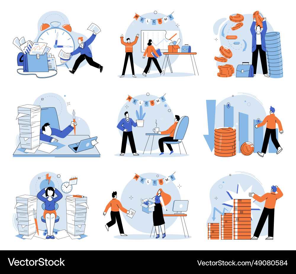 Paperwork bureaucratic procedures often delay Vector Image
