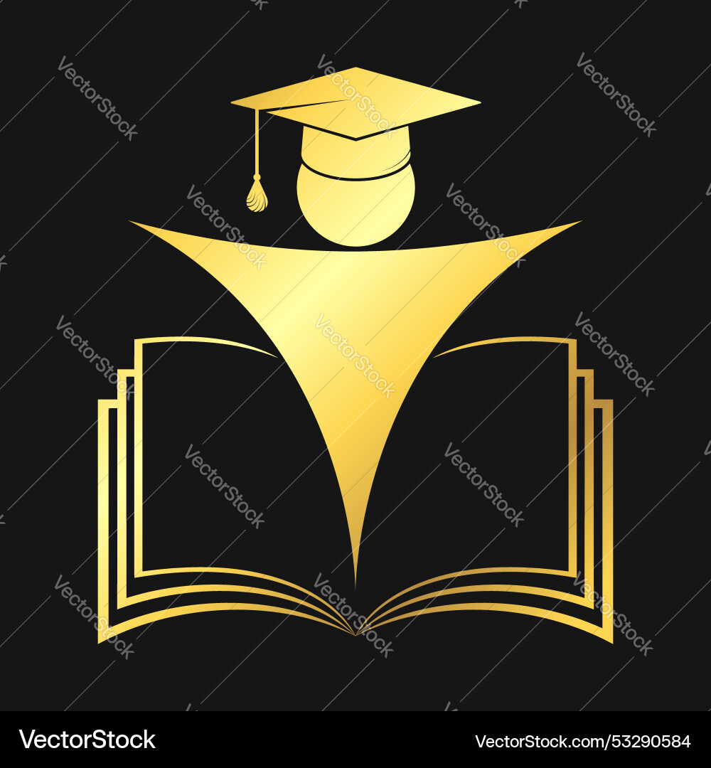 Silhouette of a student in an academic cap Vector Image