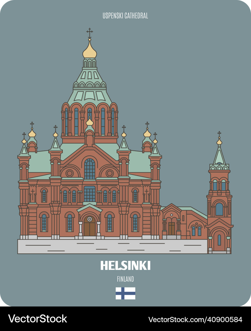 Uspenski Cathedral, Helsinki Royalty Free Vector Image