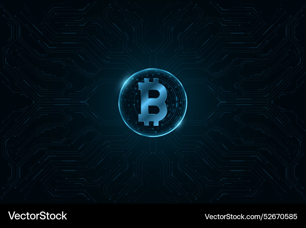 Bitcoin digital currency with computer cpu Vector Image Bitcoin digital currency with computer cpu Vector Image