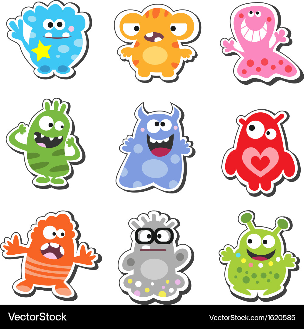 Cartoon monsters Royalty Free Vector Image - VectorStock