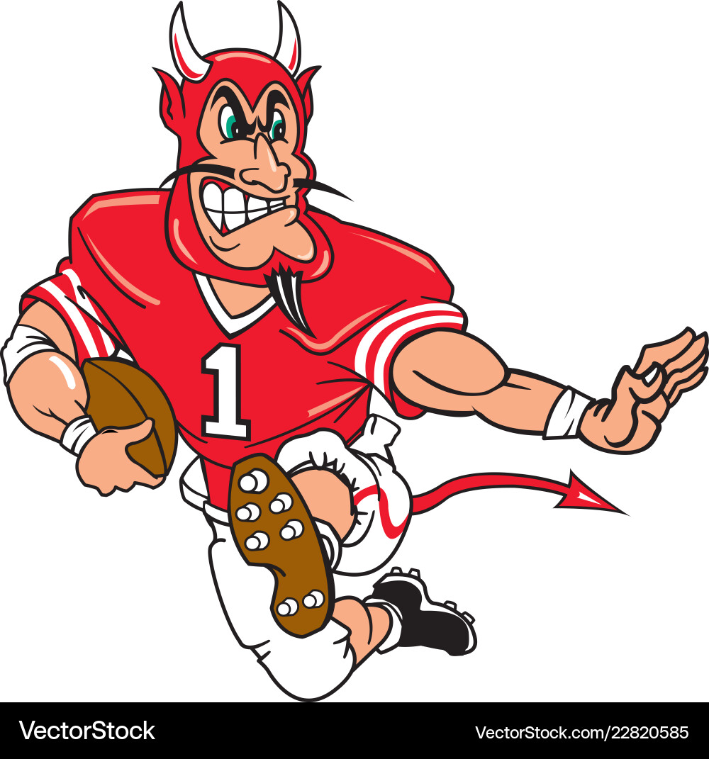 Devil Football Mascot Logo Royalty Free Vector Image