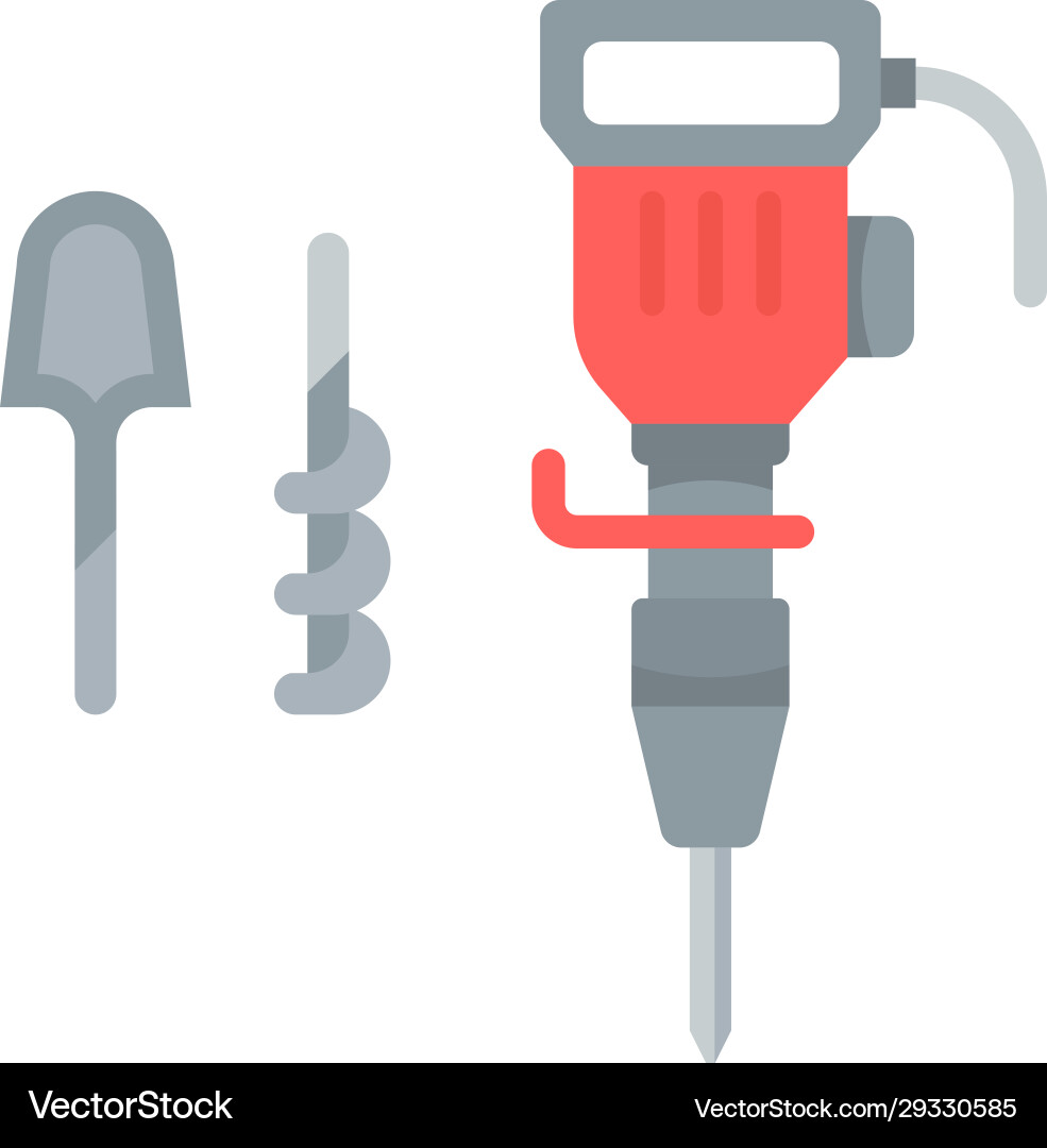 Flat a jackhammer Royalty Free Vector Image - VectorStock
