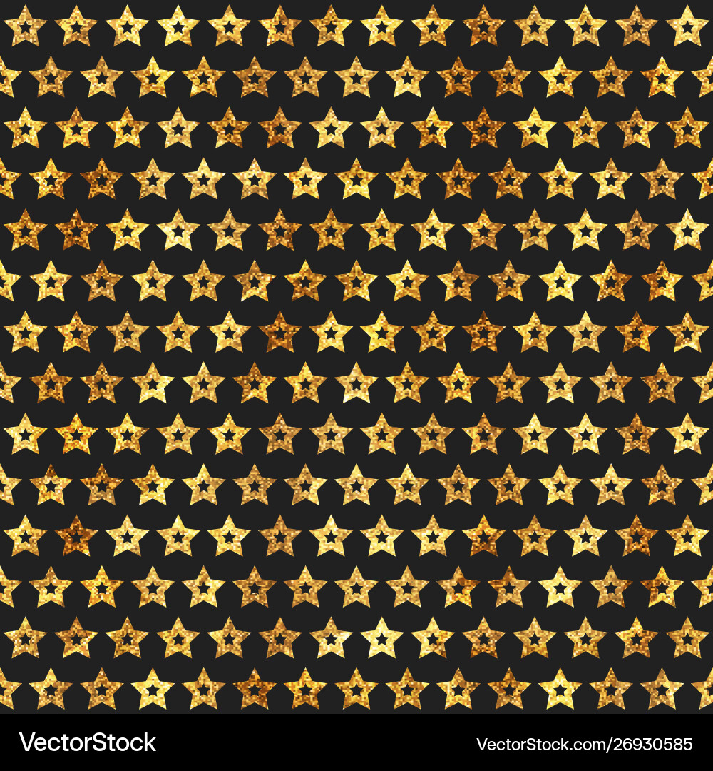 Gold Star Seamless Pattern Royalty Free Vector Image
