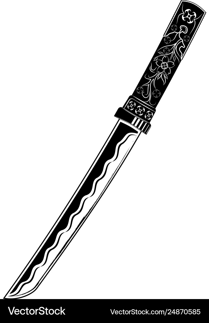 Japanese Katana Sword Royalty Free Vector Image