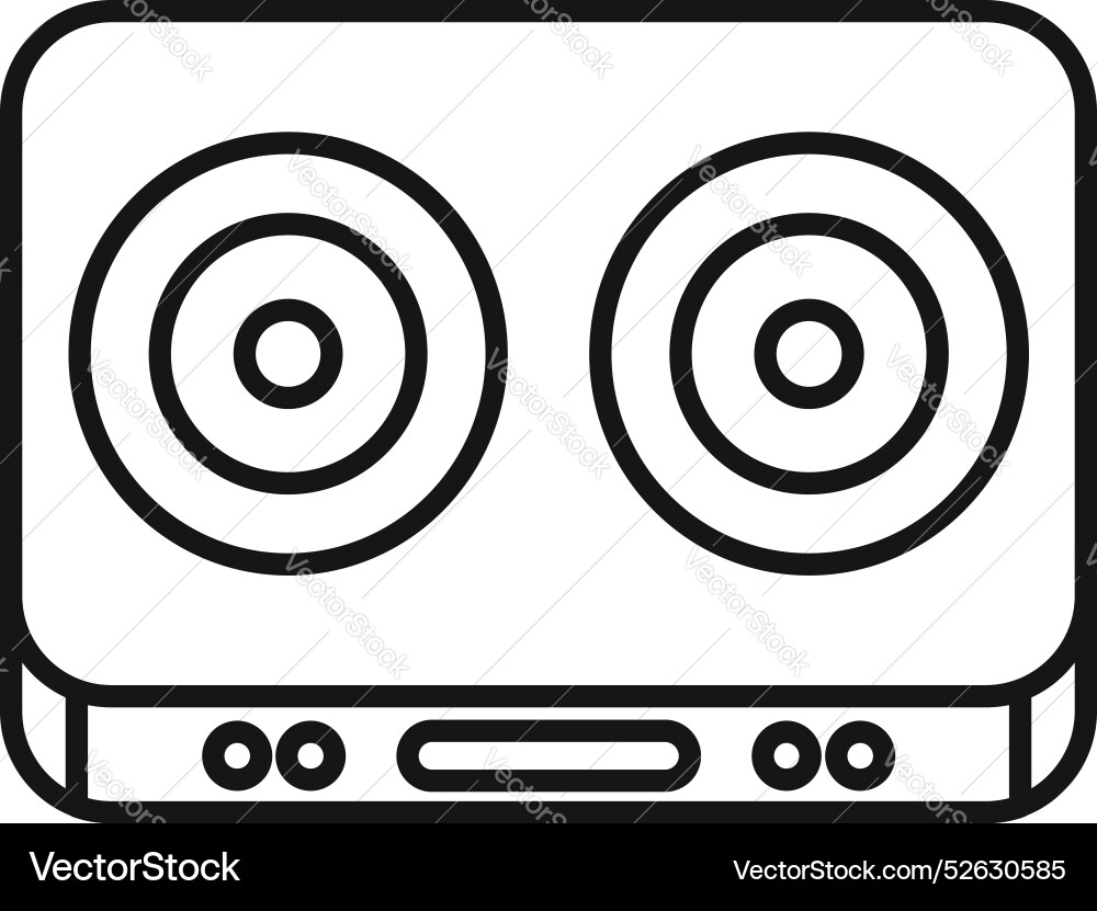 Modern double electric hob icon featuring two Vector Image