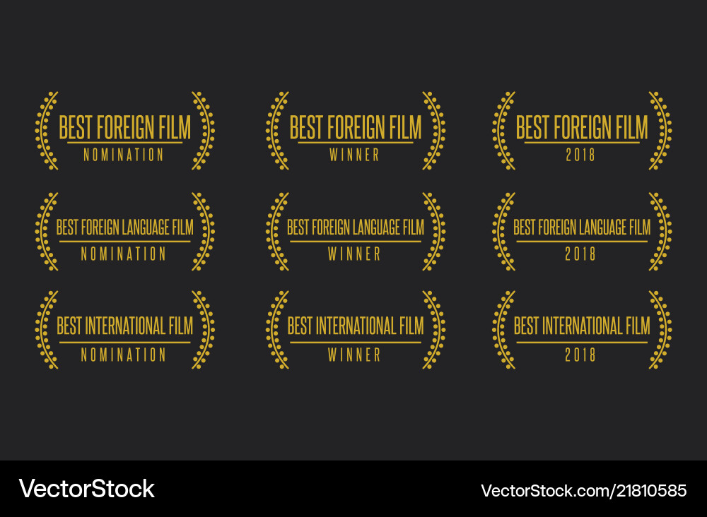 Movie Awards Nomination Icon Set Royalty Free Vector Image