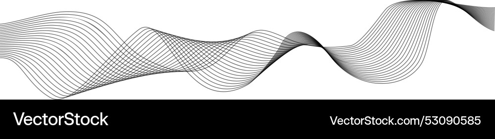 Schwarze Linie 3d Form dynamische Wellenform Vorlage