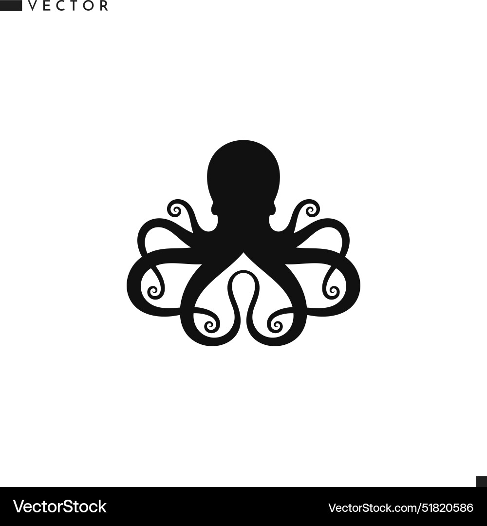 Abstract octopus silhouette Royalty Free Vector Image