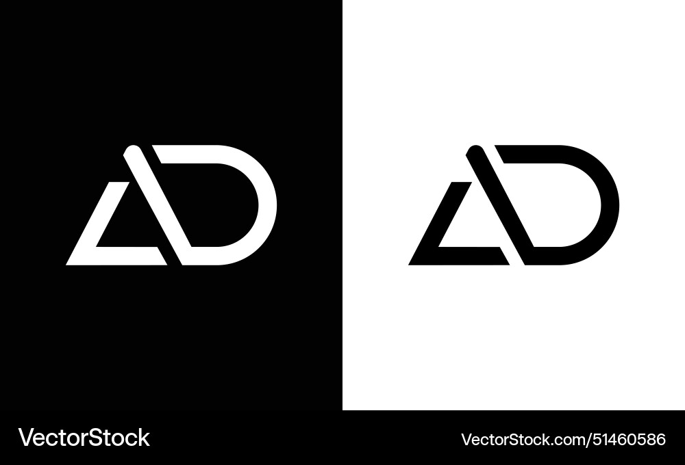 Ad letter logo design template Royalty Free Vector Image