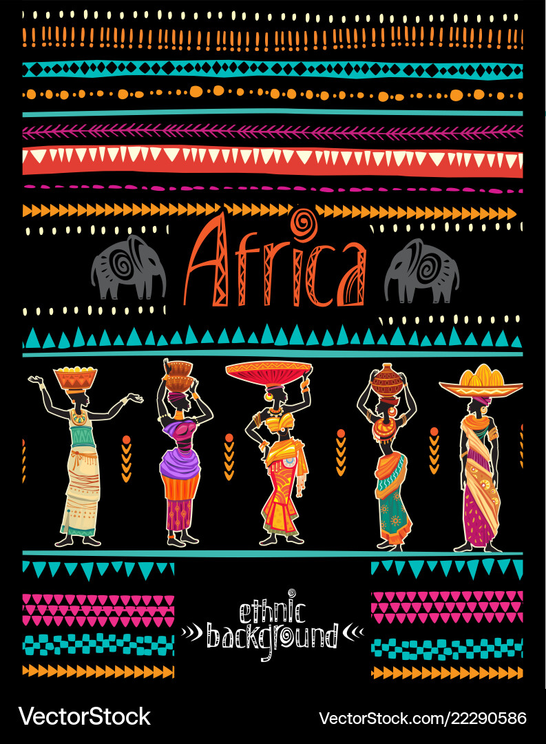 Ethnic geometric background design for poster Vector Image