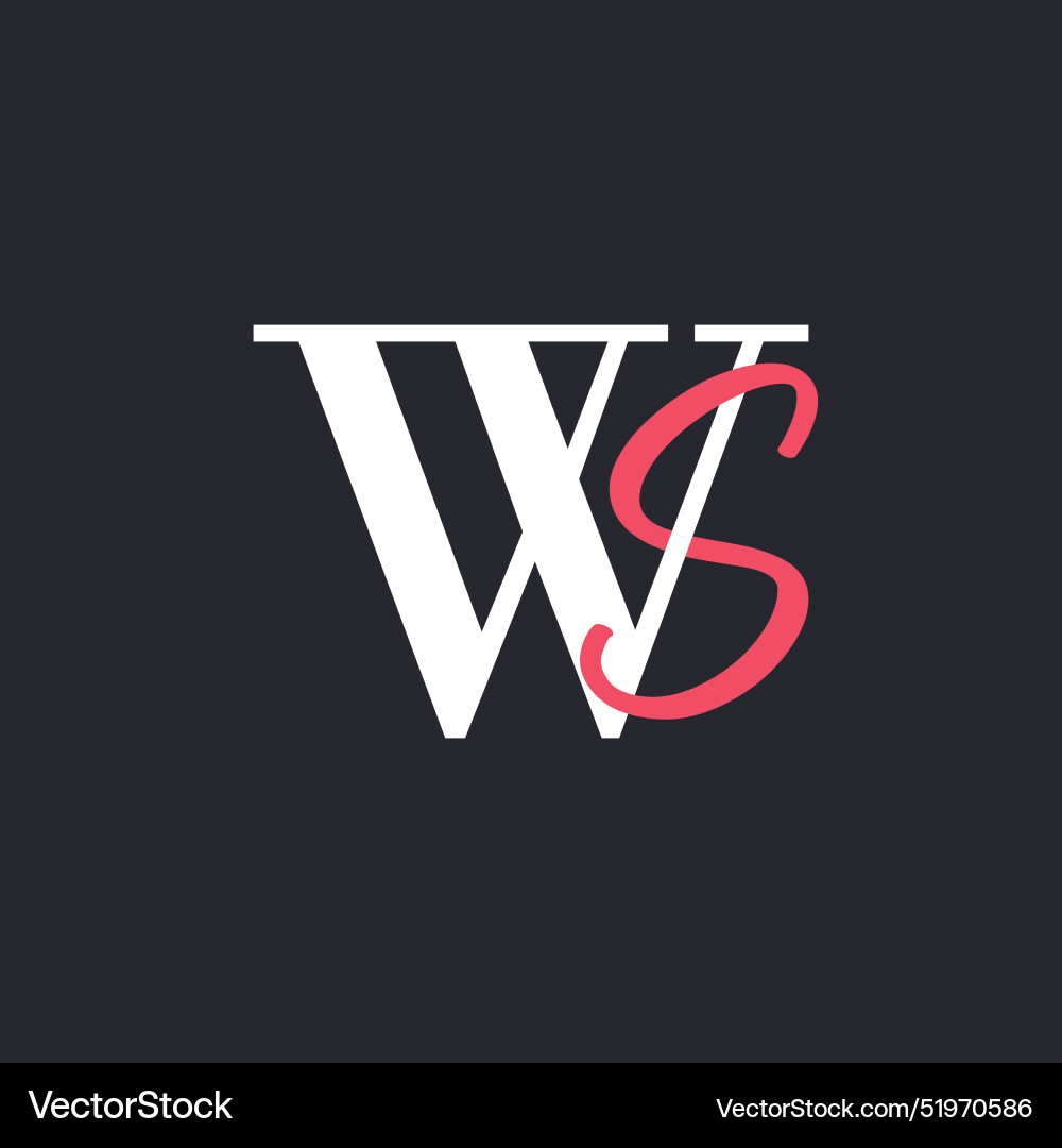 Letter ws logo perfectly blended initials Vector Image
