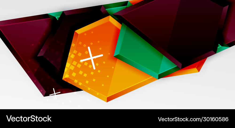 Metal glossy shiny geometric shapes with 3d effect