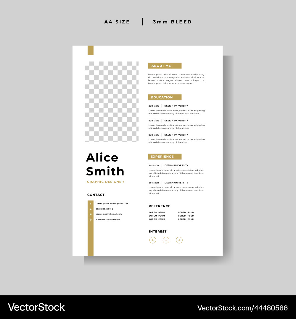 Modern curriculum vitae design template Royalty Free Vector