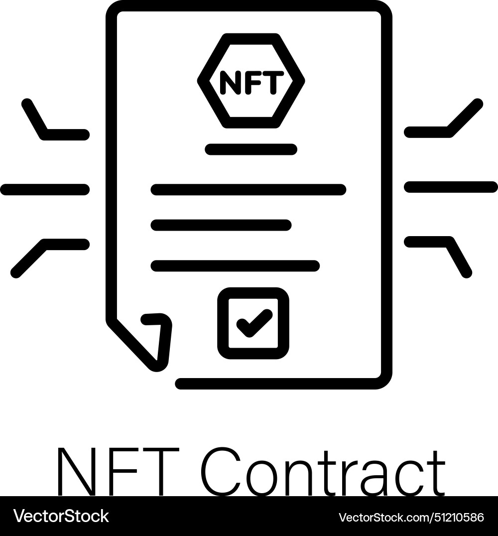 Nft contract Royalty Free Vector Image - VectorStock