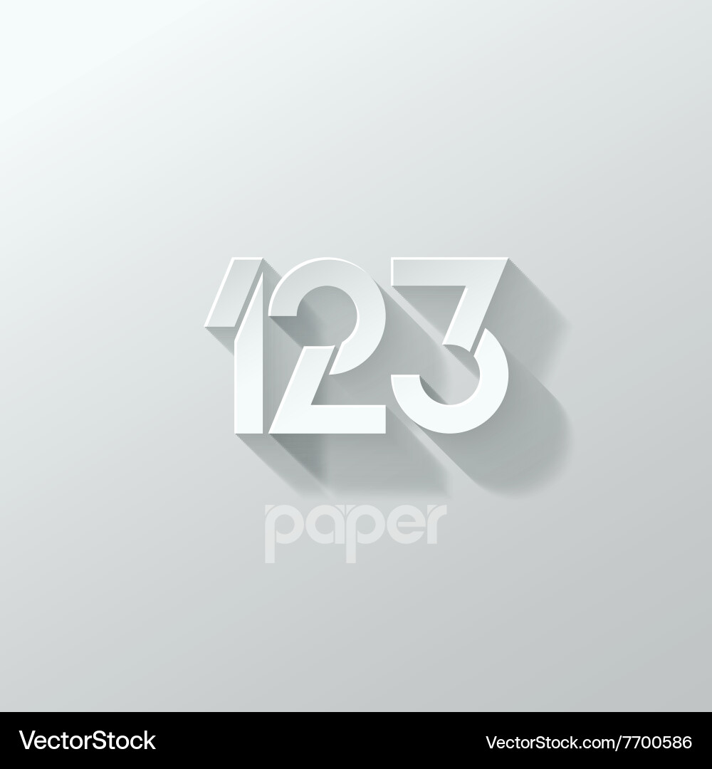 Number one 1 two 2 three 3 logo paper set Vector Image