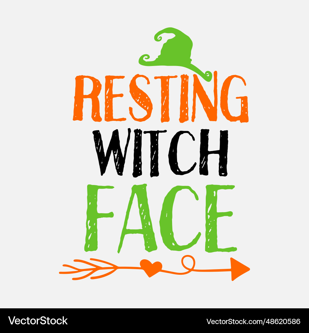 Resting witch face halloween silhouette svg craft Vector Image