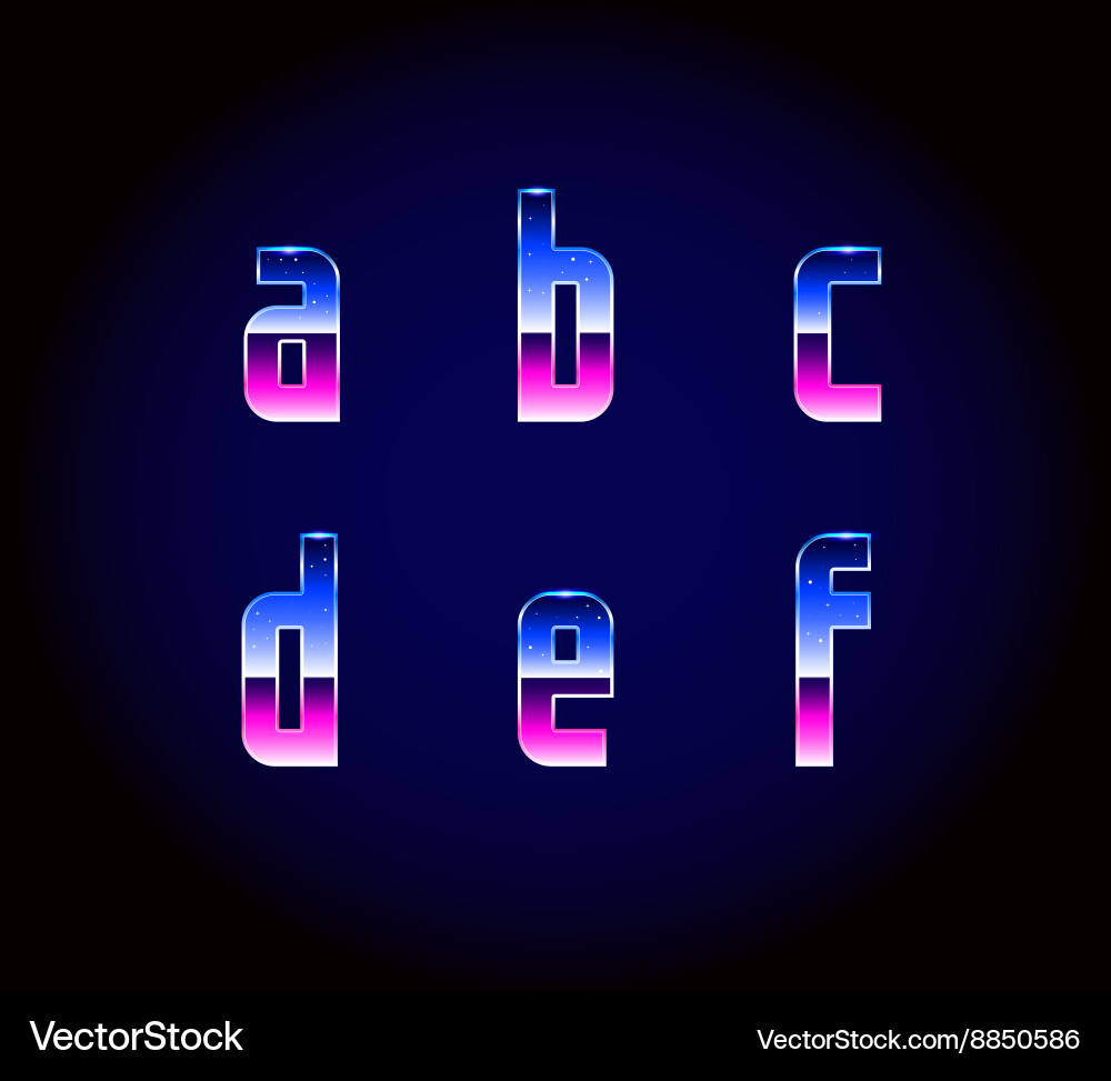 Retro Sci-Fi Font - 80s Futuristic Alphabet Vector Image