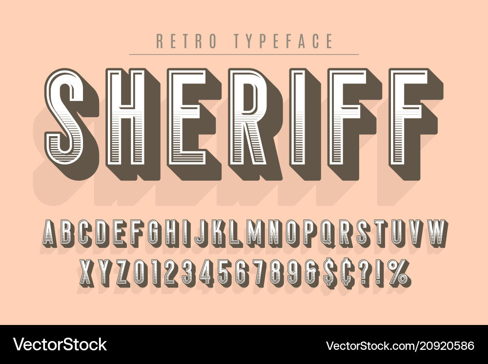 Sheriff Display Font - Western Theme Royalty Free Vector